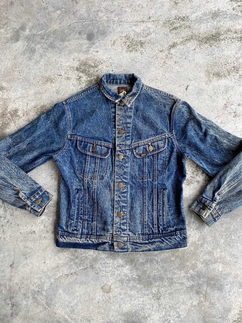 (S) Vintage 70s LEE RIDER PATD-153438 Denim Jacket trucker acid wash made in usa, Men's Fashion ...