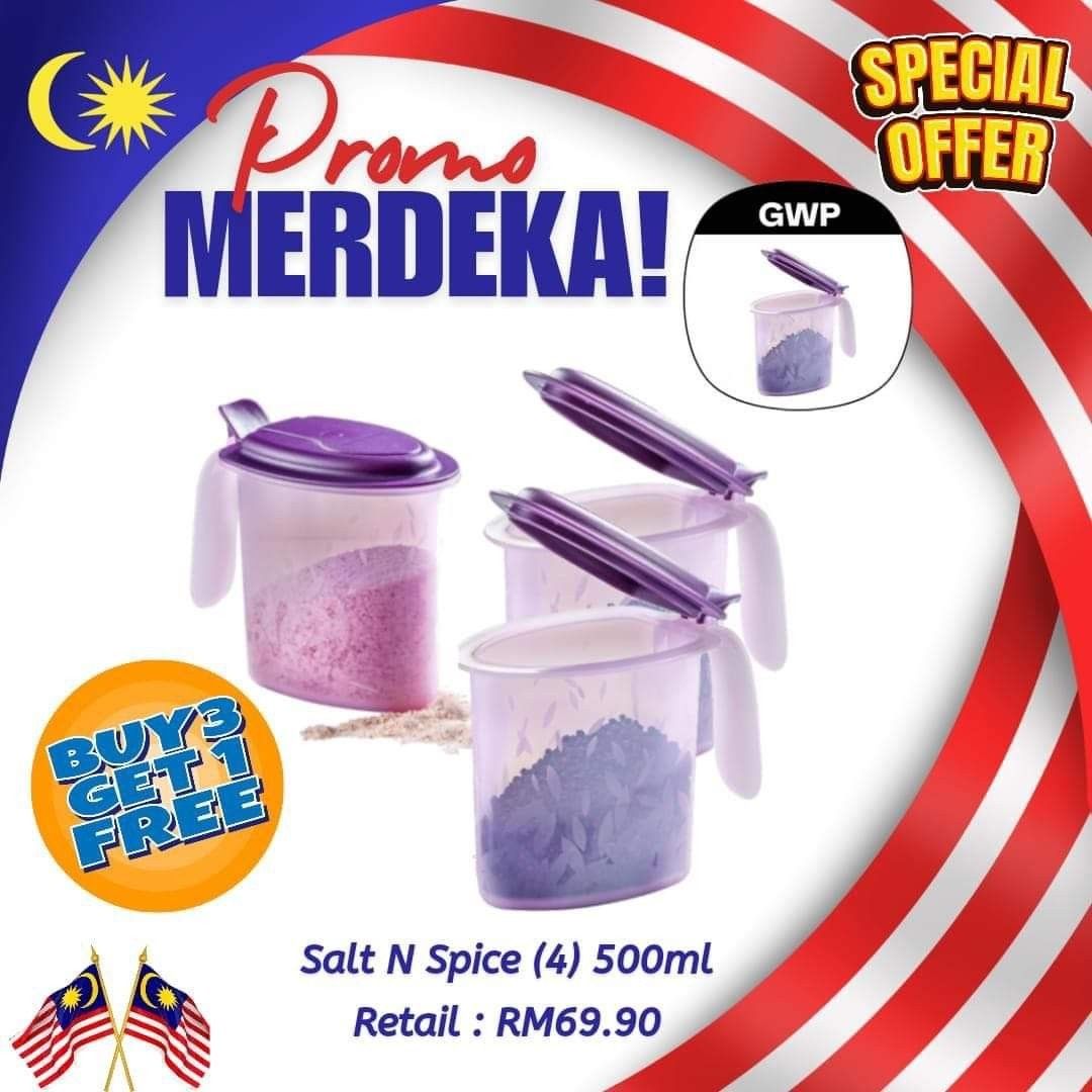 Salt n spice 500ml 4pcs Tupperware, Furniture & Home Living ...