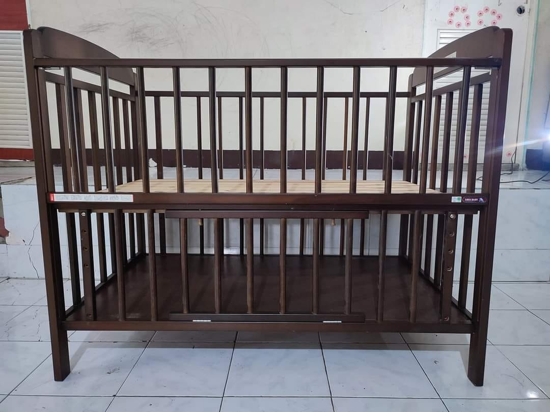 Sawa Baby Japan Wooden Crib Co Sleeper - Adjustable in 3 Height Levels ...