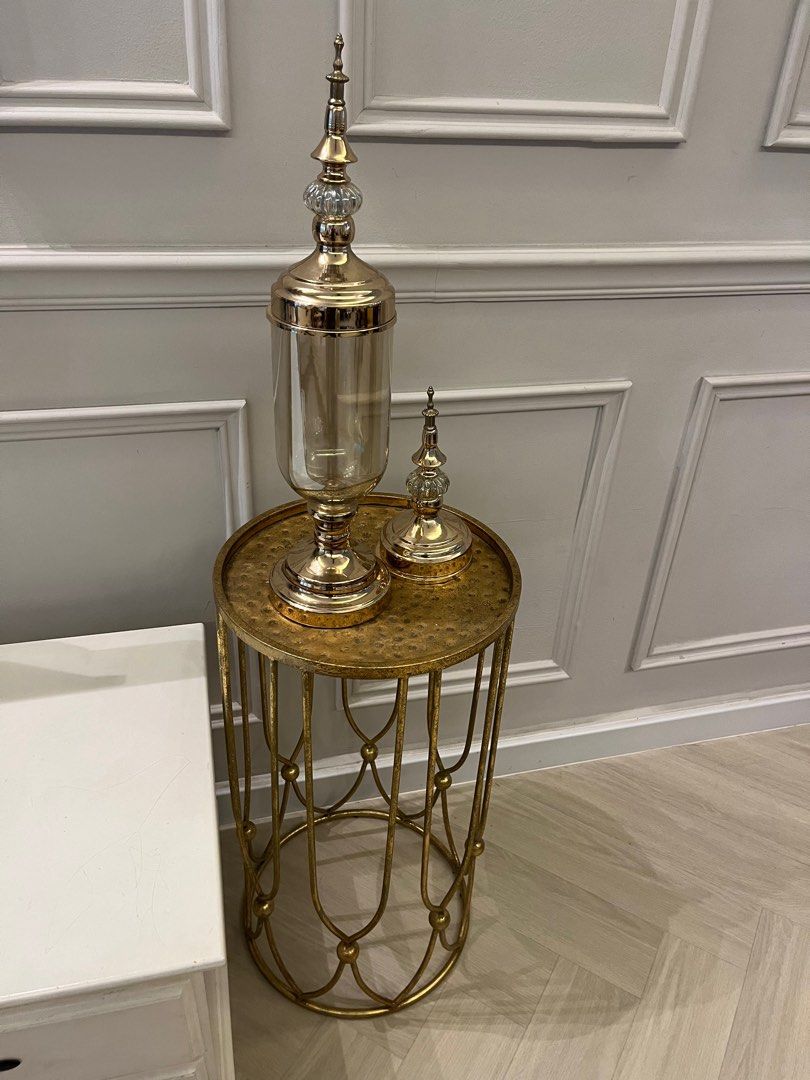 SSF Gold Side Table (Pedestal Table), Furniture & Home Living ...