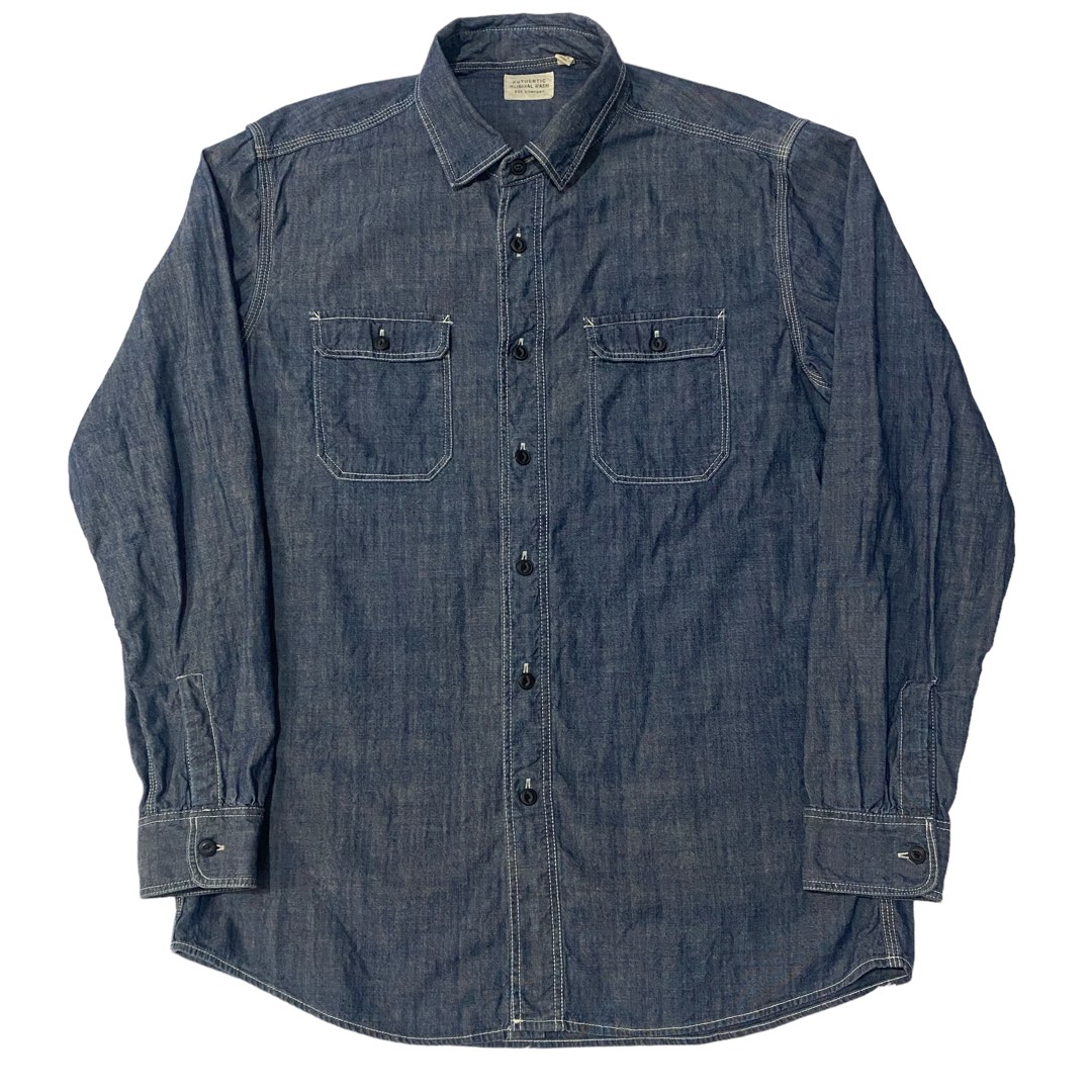 Uniqlo Denim Contrast Stitch Polo Button Up, Men's Fashion, Tops & Sets ...