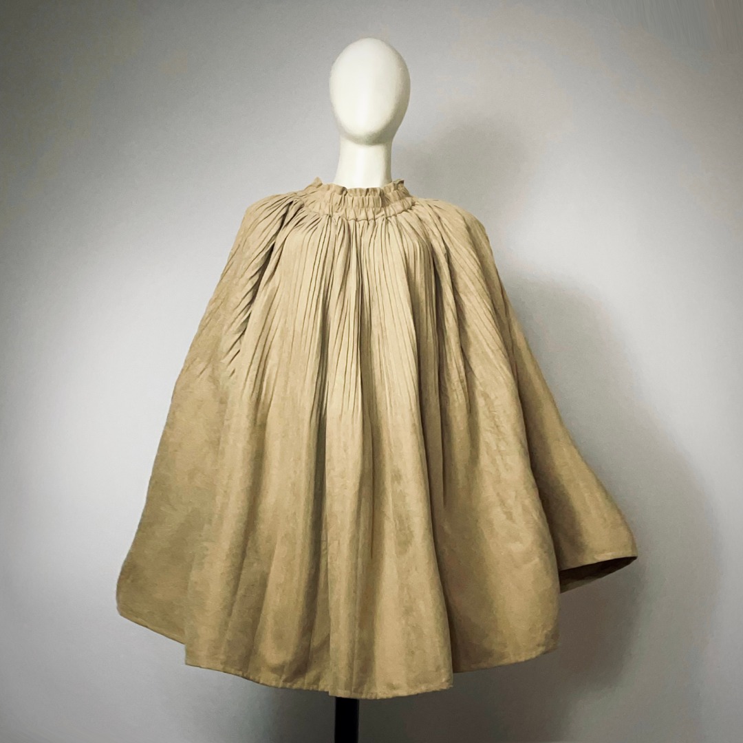 WHIMSICAL CHIC GRADUATED PLEATS Gathered Ruffle Waist Billowy Large ...