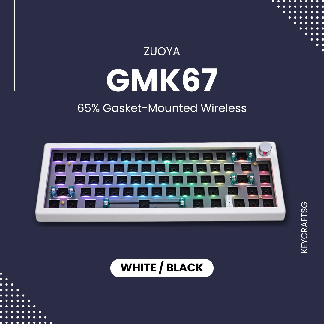 Zuoya GMK67 65% Wireless Mechanical Keyboard Barebones Kit with RGB Pre ...