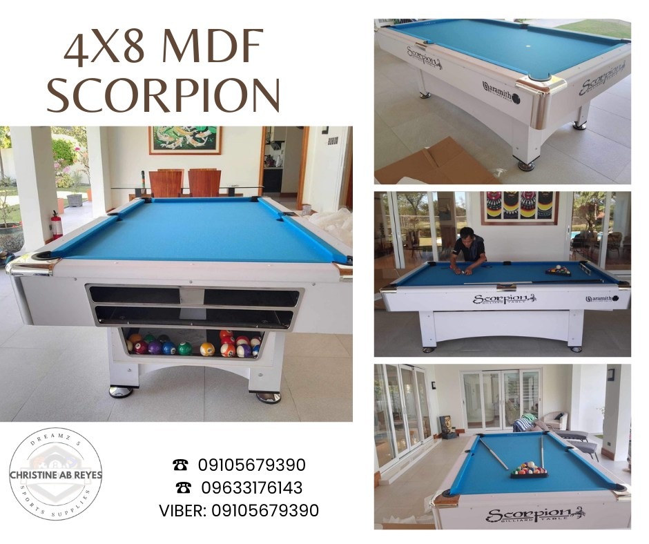 4x8 Feet White MDF Junior Billiard Table, Sports Equipment, Sports & Games, Billiards and ...