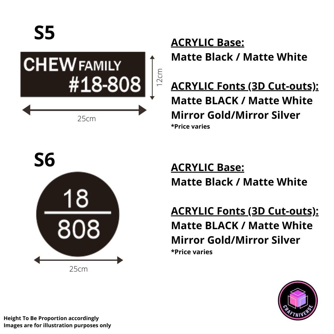 Acrylic Unit Signage, Hobbies & Toys, Stationery & Craft, Other ...