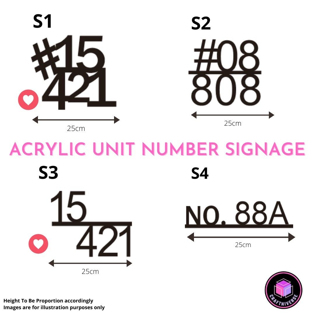 Acrylic Unit Signage, Hobbies & Toys, Stationery & Craft, Other ...