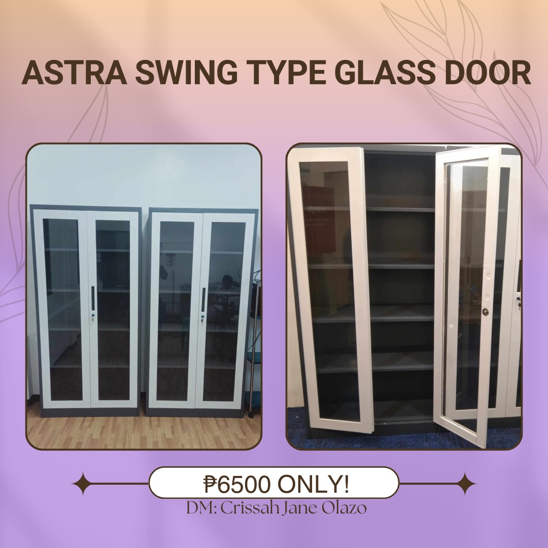 Astra Swing Type Glass Cabinet, Furniture & Home Living, Furniture ...