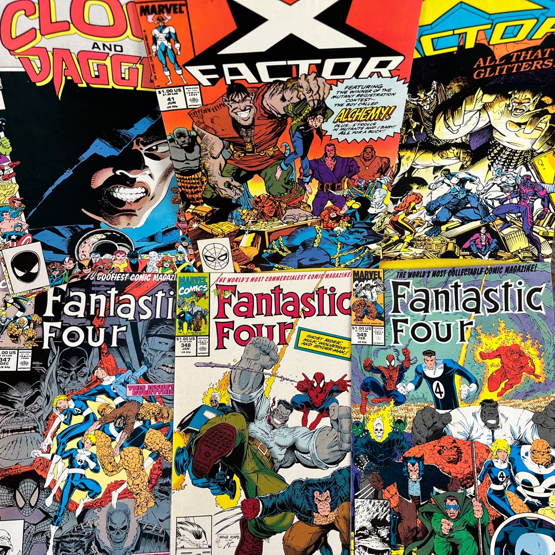 Bundle of 6 Marvel Comics by Arthur Adams Cloak & Dagger #9 1986 X-Factor #41, 42 1989 Fantastic ...