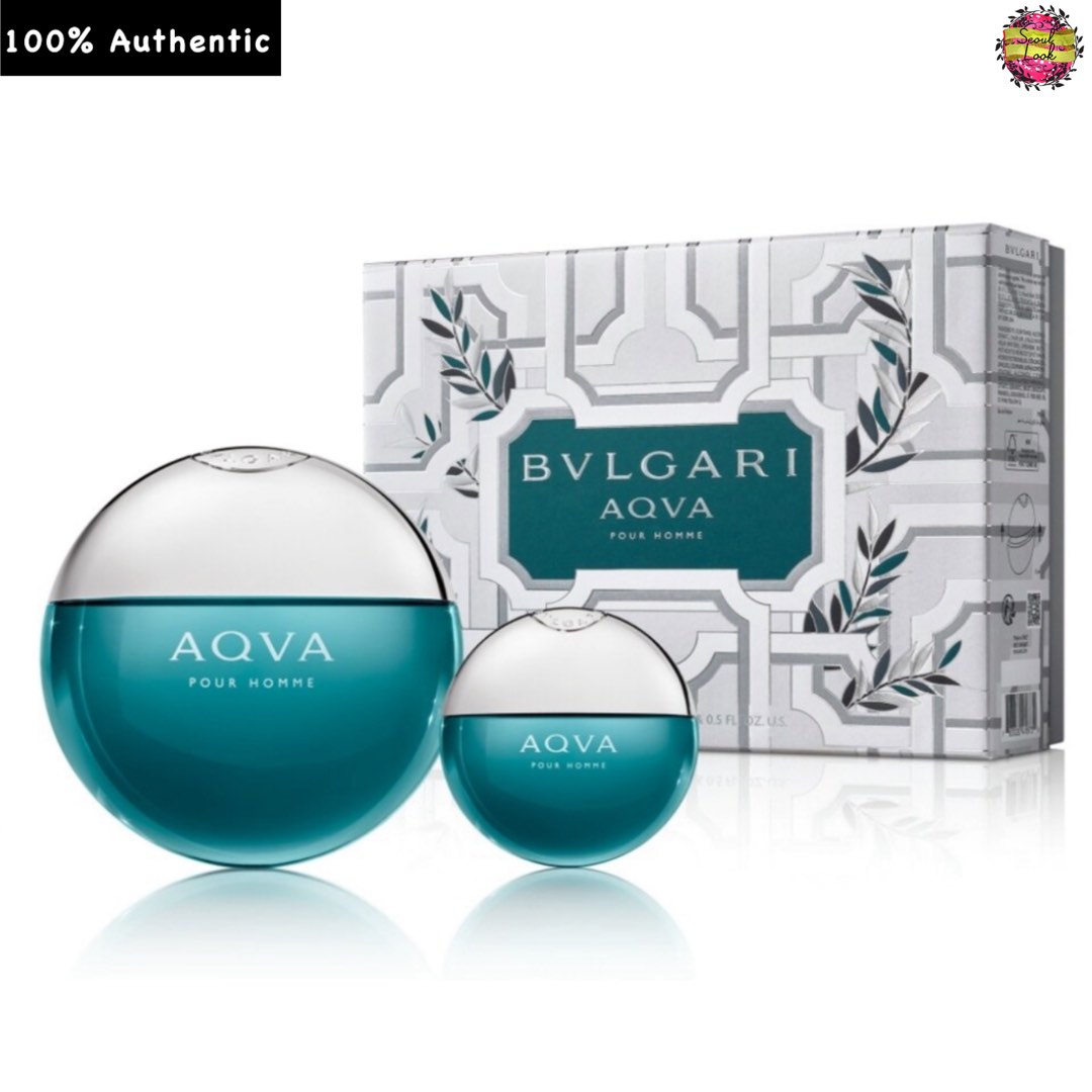 Bvlgari Aqva Pour Homme EDT 2PCS Gift Set (100ml Spray + 15ml Spray ...