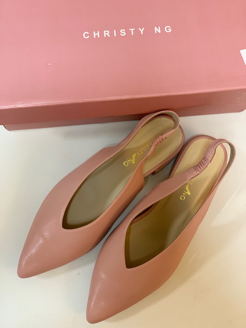 Christy Ng Flat women shoes like new eu38 pink, Women's Fashion ...