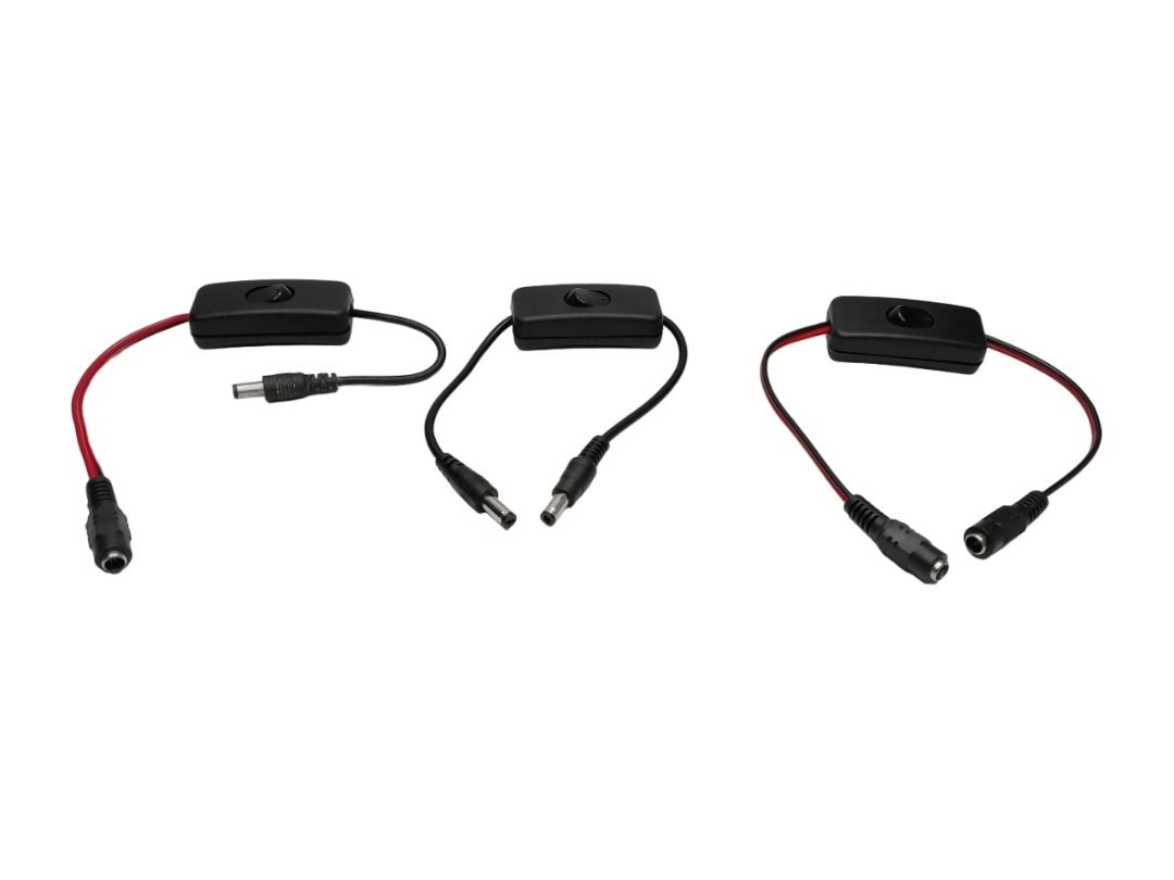 DC POWER PLUG to DC POWER PLUG 5.5x2.1mm with INLINE SWITCH ON/OFF (1 ...