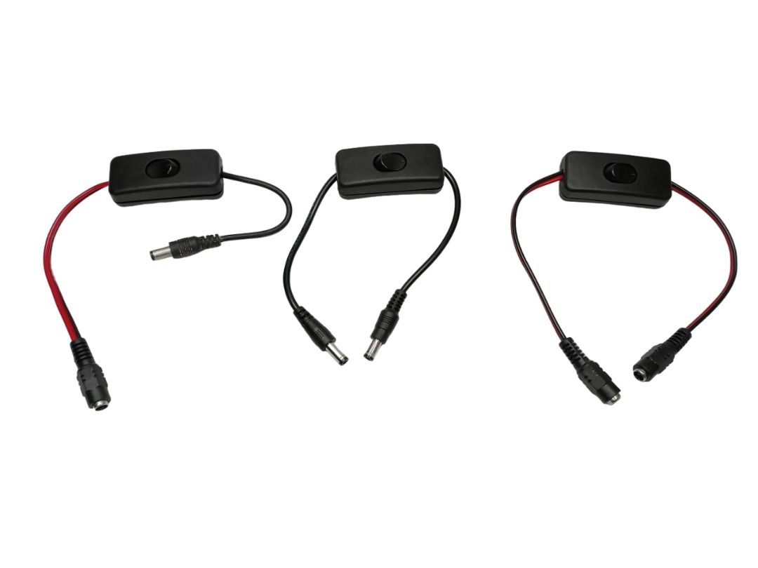 DC POWER PLUG to DC POWER PLUG 5.5x2.1mm with INLINE SWITCH ON/OFF (1 ...