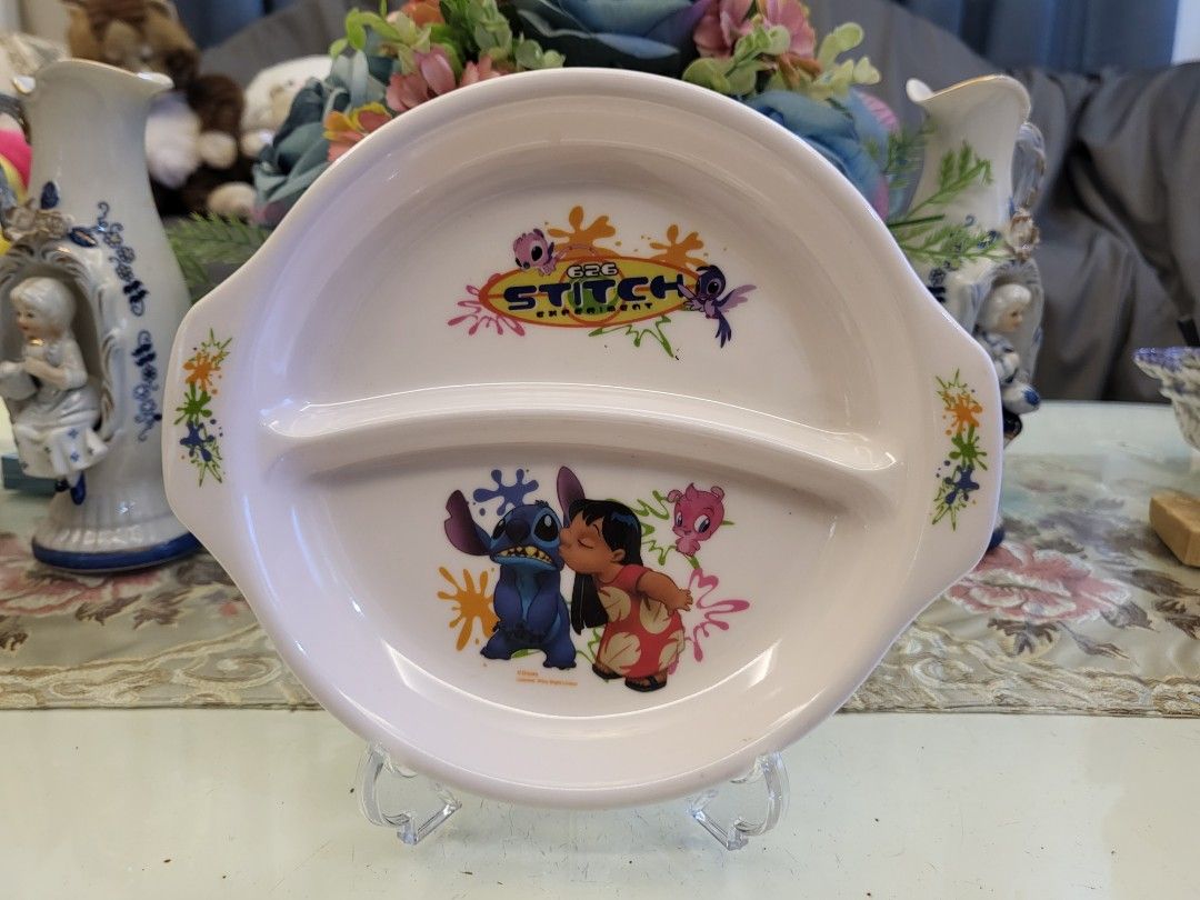 Disney Stitch Melamine Kiddie Plate, Furniture & Home Living ...