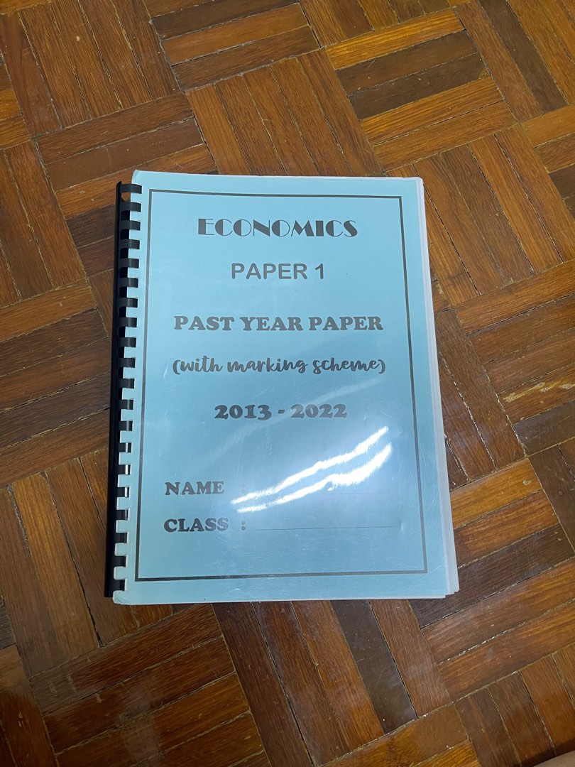 Economics Paper 1 Past Year Paper ( with marking scheme ), Hobbies ...