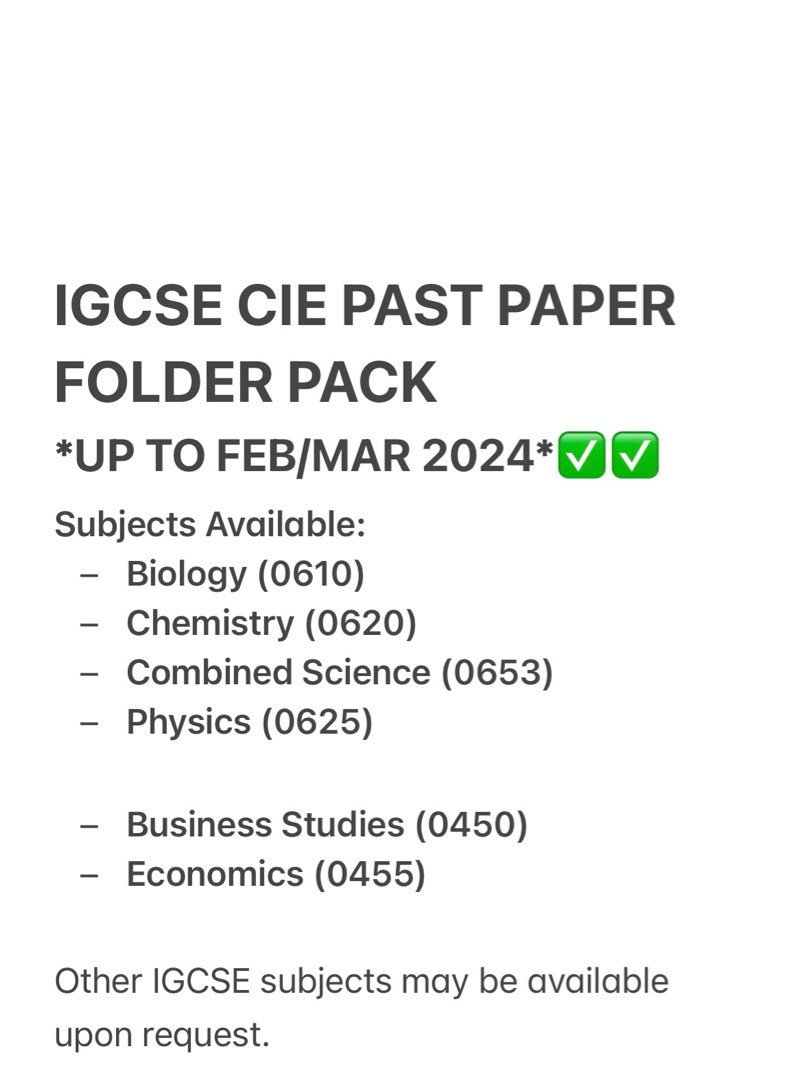 IGCSE Full Past Paper Folder Set for Cambridge CIE IGCSE. *Updated to ...