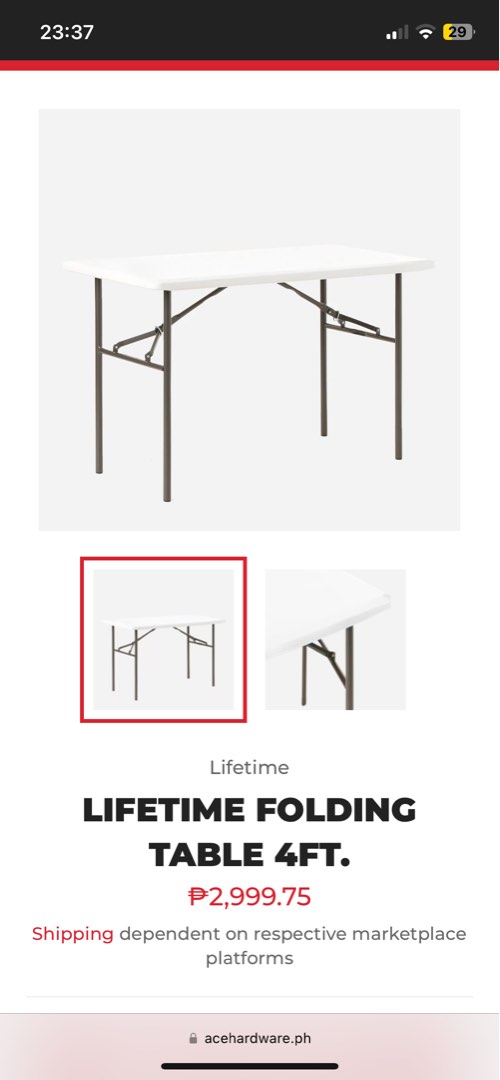 Lifetime Table (4ft), Furniture & Home Living, Office Furniture ...