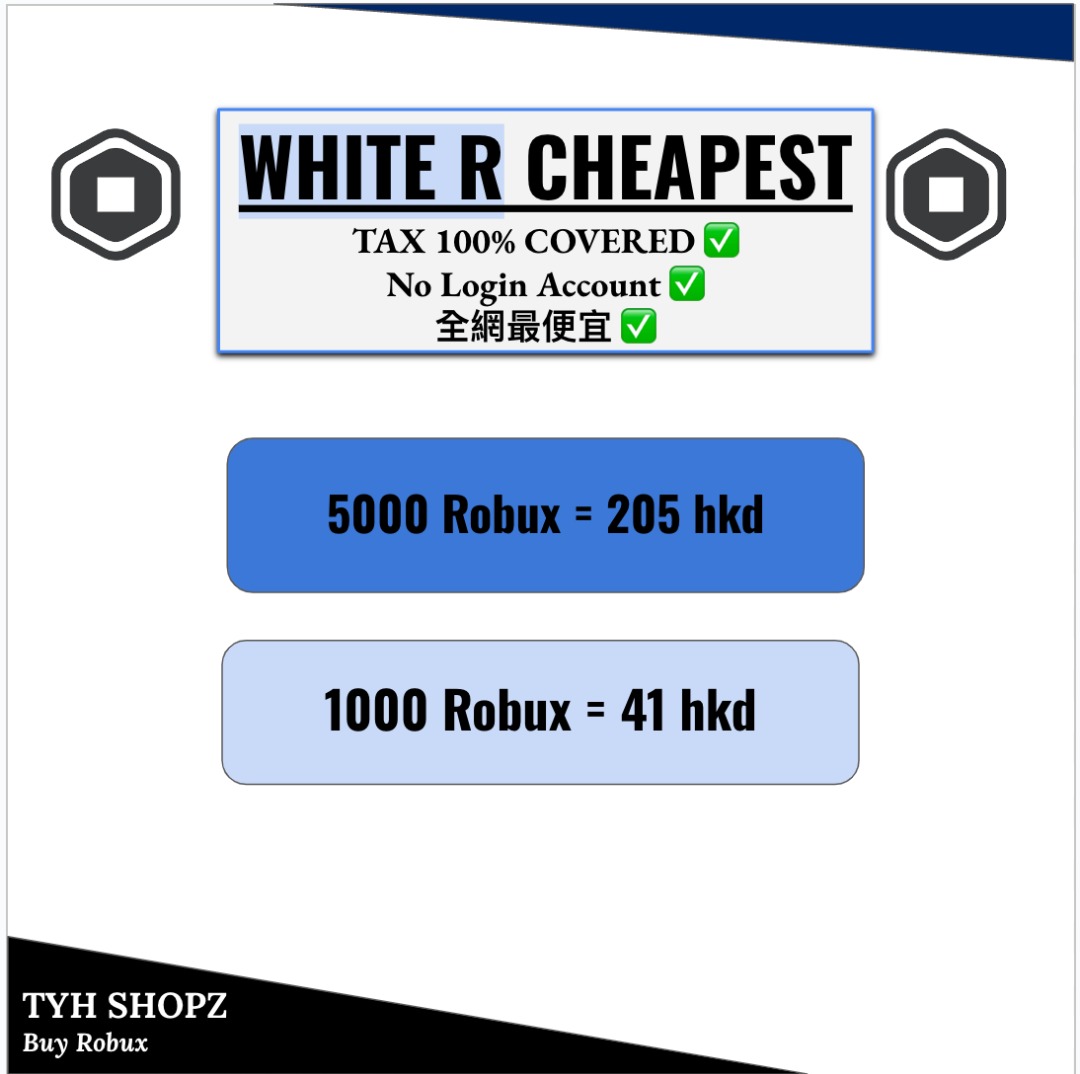 白r ️‼️Roblox White Robux Cheapest!‼️ 100安全% 貨源充足‼️‼️‼️‼️‼️, 電子遊戲, 遊戲機配件 ...