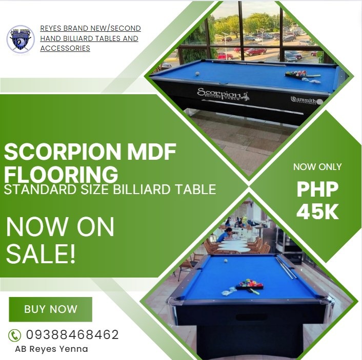 Scorpion MDF Flooring Standard Size Billiard Table, Sports Equipment ...