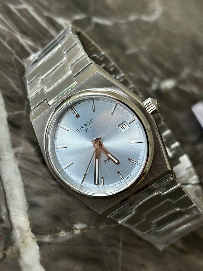 Tissot PRX Quartz Light Blue, Luxury, Watches on Carousell