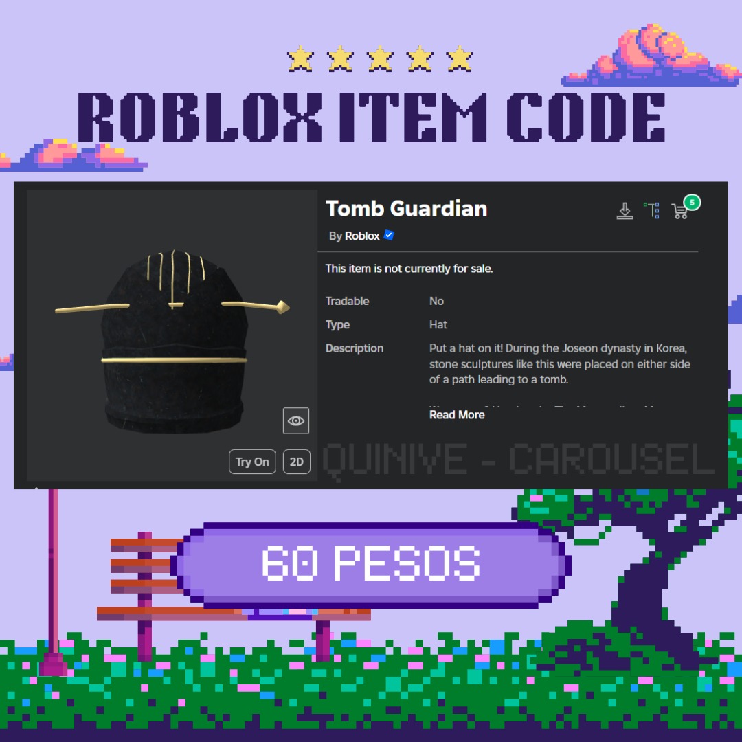 Tomb Guardian - Rare Roblox Item Code (1 STOCK ONLY), Hobbies & Toys ...