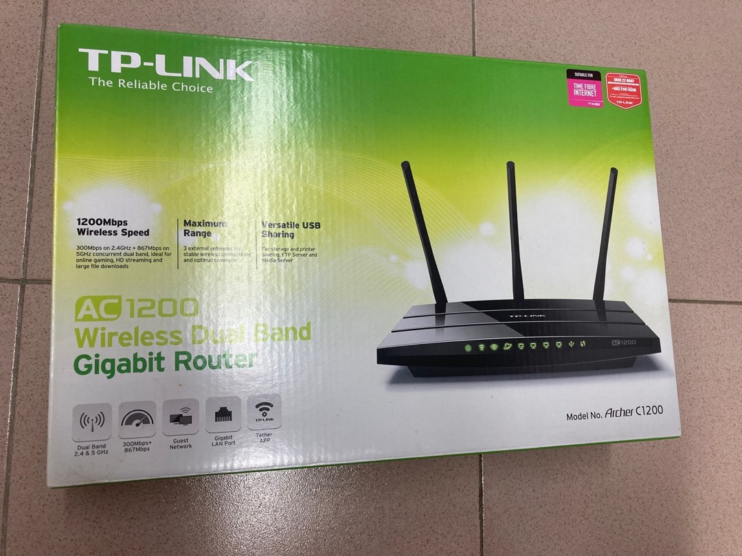 Tplink ac1200 modem router dual band (TIME version), Computers & Tech ...