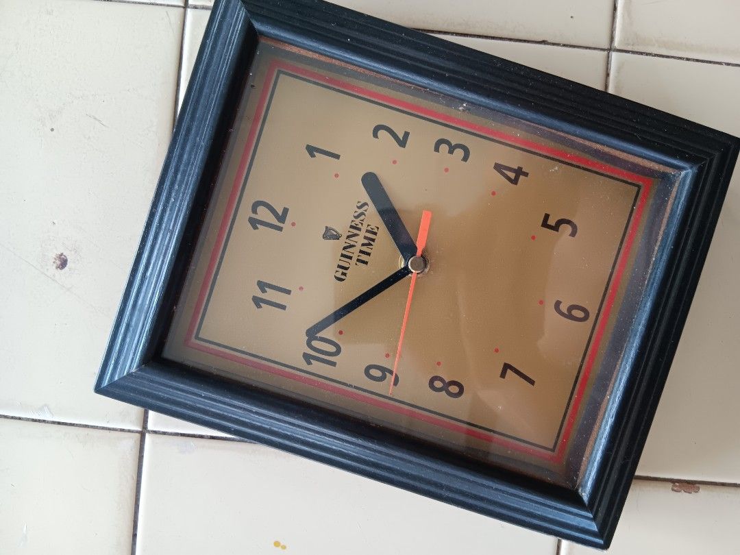 Vintage Guinness time wall clock, Furniture & Home Living, Home Decor ...