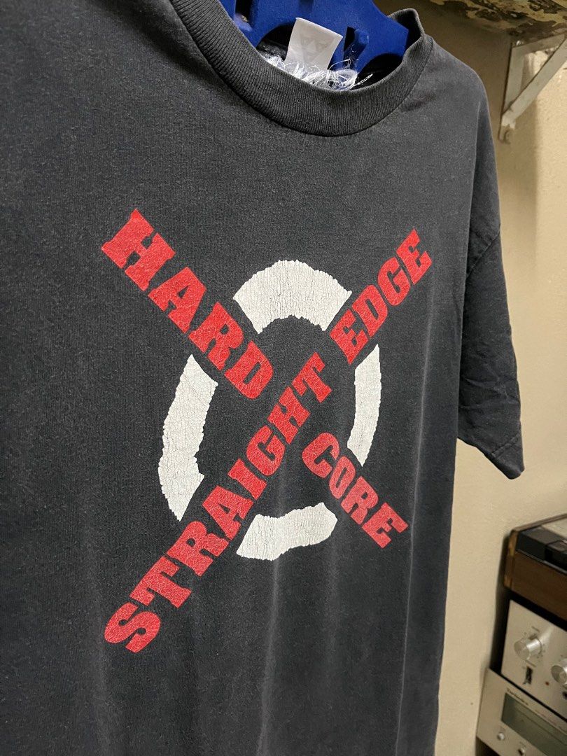 vtg straight edge cm punk wwe 90s, Men's Fashion, Activewear on Carousell