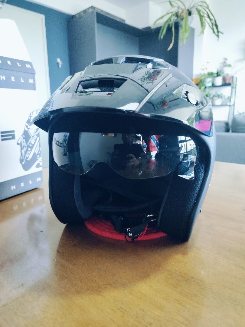 ZEUS OPEN FACE HELMET WITH VISOR, Motorbikes on Carousell