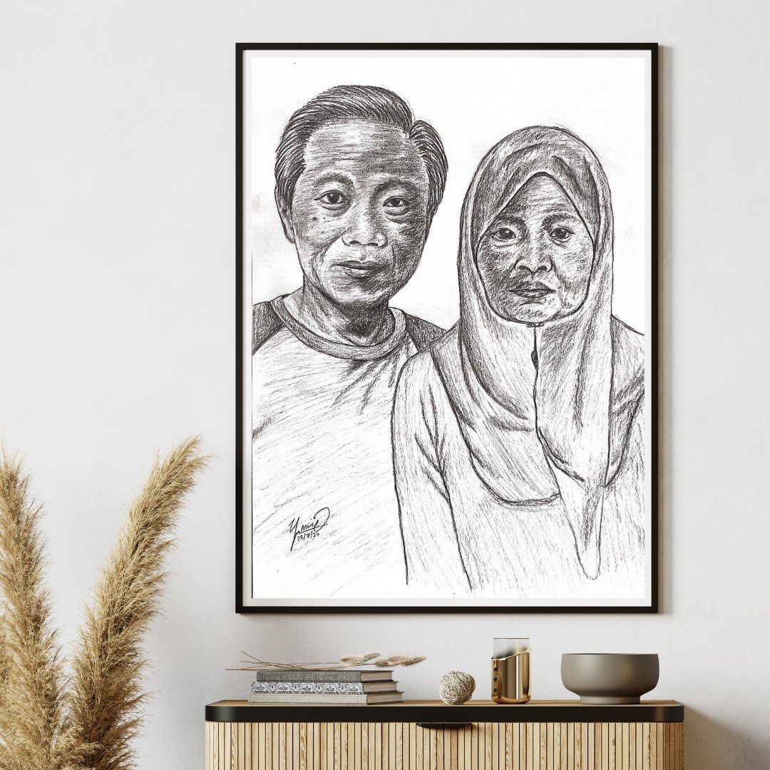 A5/A4 PENCIL PORTRAIT | POTRET PENSIL [ 100% Hand Drawing ] Sketch ...