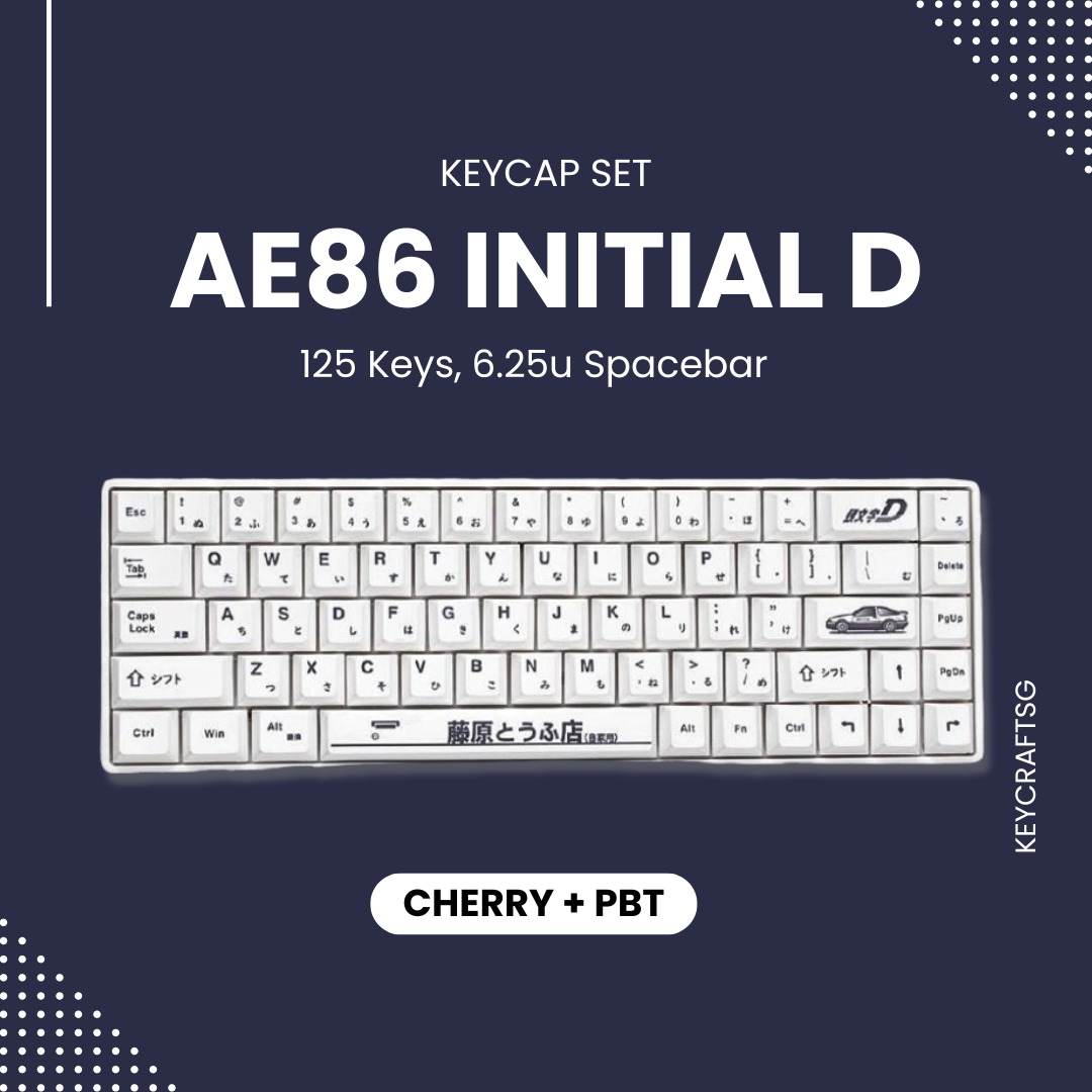 AE86 Initial D Trueno Keycap PBT Dye-sub Cherry Profile Minimalist for ...