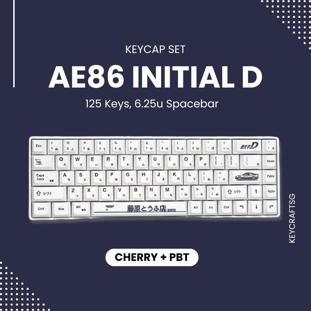 AE86 Initial D Trueno Keycap PBT Dye-sub Cherry Profile Minimalist for ...