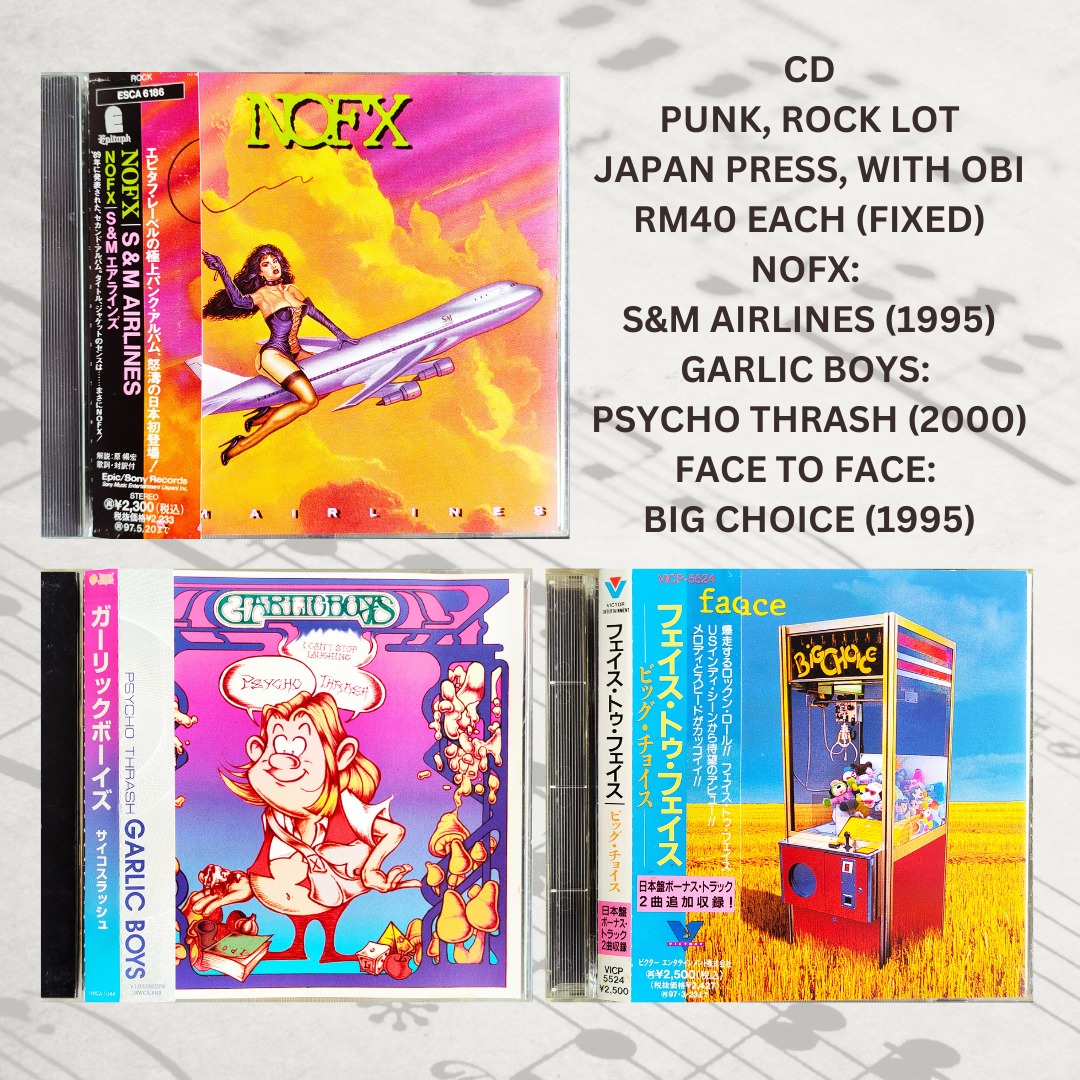 CD / PUNK, ROCK LOT JAPAN PRESS, WITH OBI / RM40 EACH (FIXED) / CAN BE ...