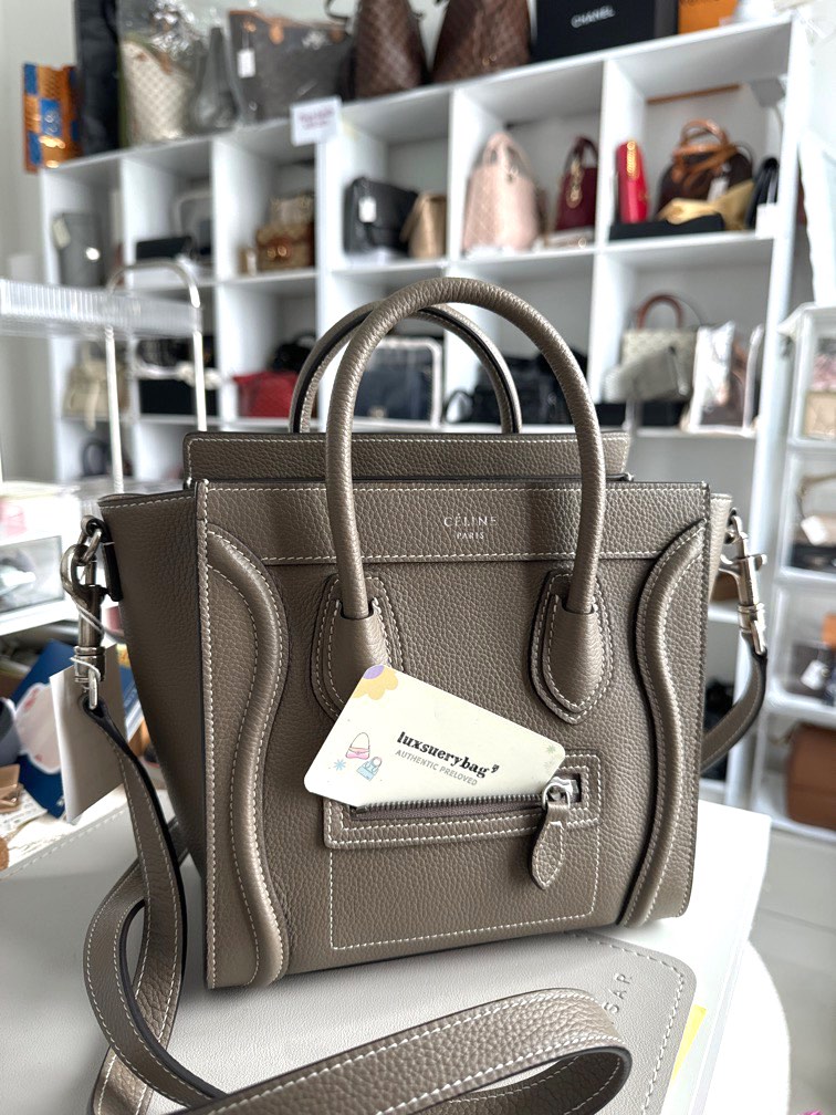 Celine nano luggage taupe, Luxury, Bags & Wallets on Carousell