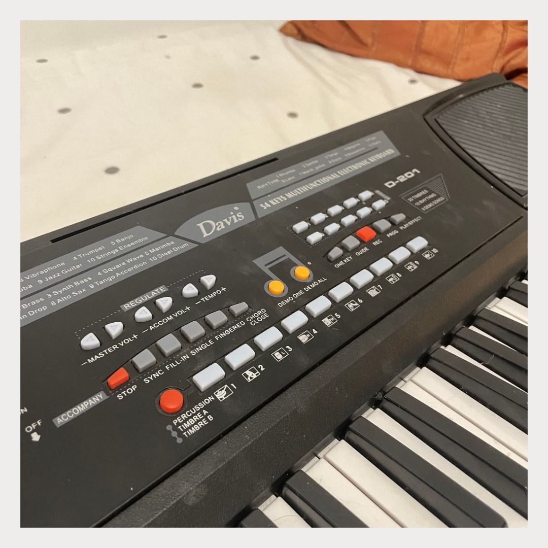 Davis D-201 54 Keys Piano Keyboard, Beginner Piano Keyboard, Piano ...