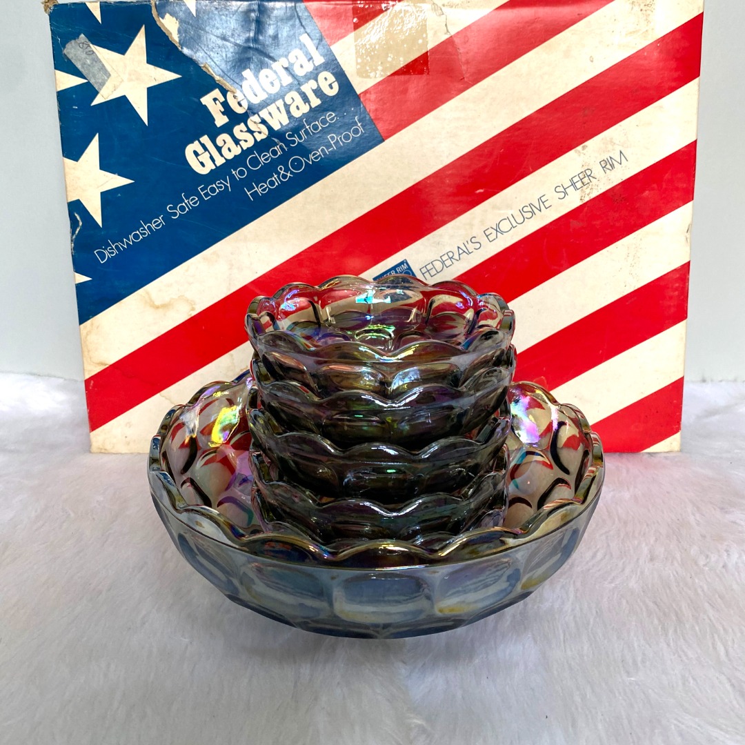 Federal USA Exclusive Sheer Rim Bowl Set, Furniture & Home Living ...