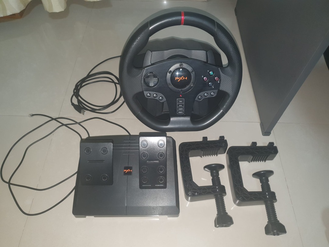 Gaming steering Wheel and Padel PXN V900 for Beginner, Hobbies & Toys ...