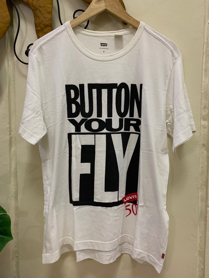 Levi’s Button Your Fly White Shirt, Men's Fashion, Tops & Sets, Tshirts & Polo Shirts on Carousell