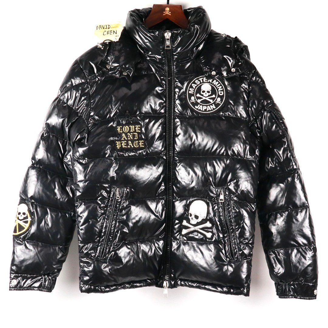 Mastermind Japan MMJ 13SS Dreaming x Moncler Goose Feather Puffed Down Jacket 黑色羽絨 刺繡印章logo, 名牌 ...