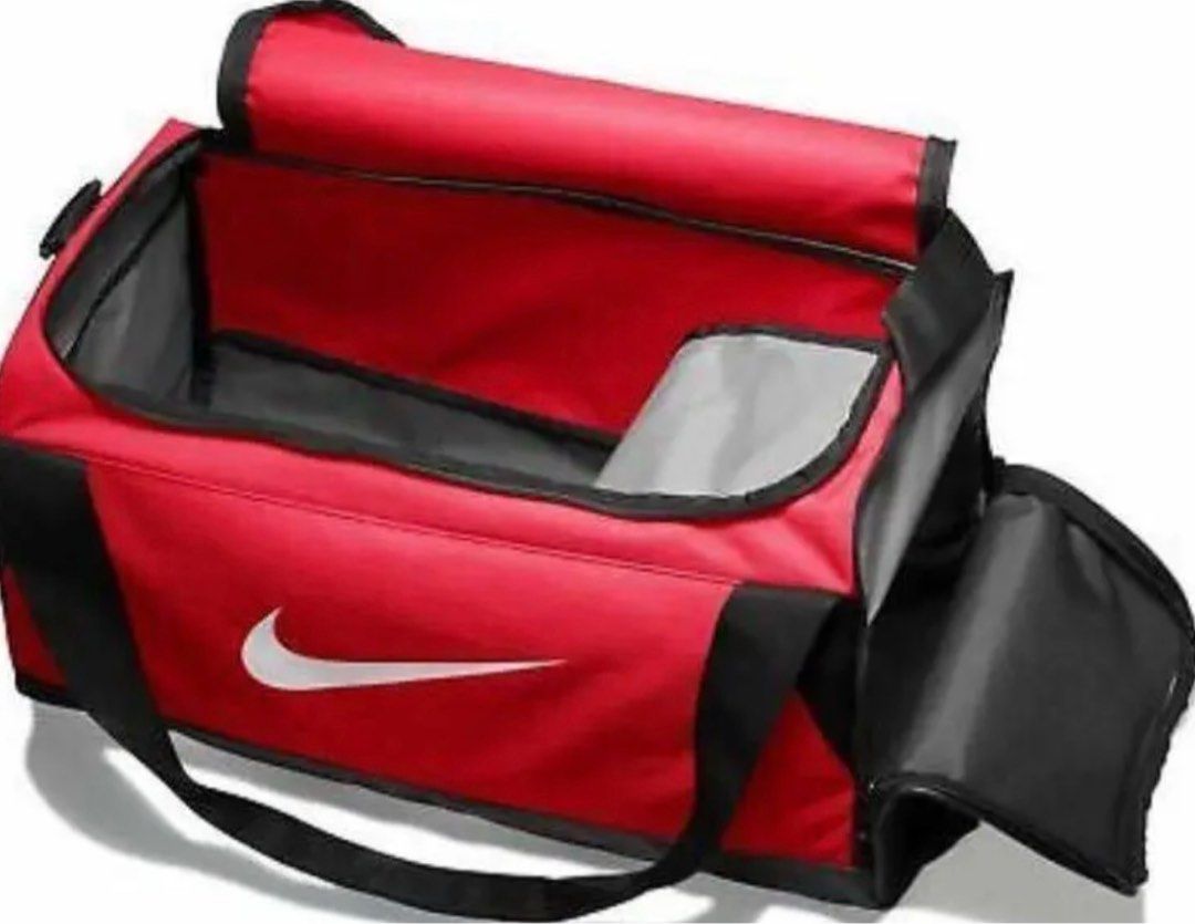 Nike Red Black White Duffel Duffle Bag 40L Litre Unisex Male Female Sling Crossbody Gym Shoulder ...