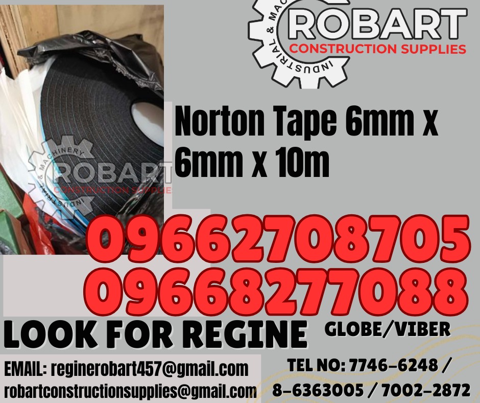 Norton Tape 6mm x 6mm x 10m, Commercial & Industrial, Construction Tools & Equipment on Carousell
