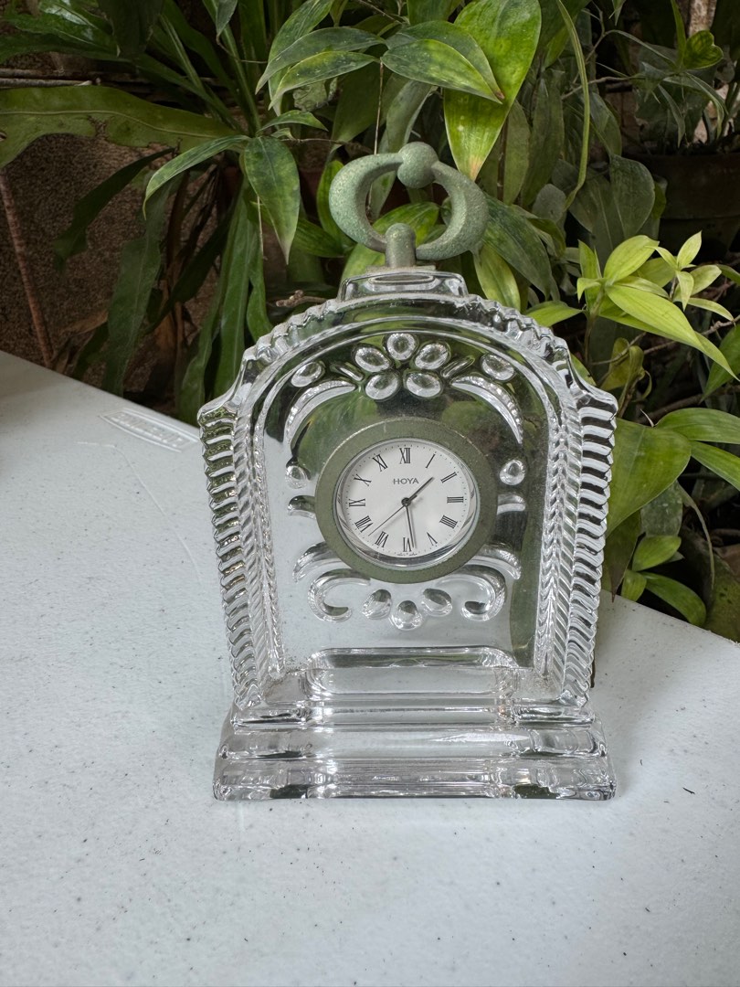 One piece hoya crystal table clock, Furniture & Home Living, Home Decor ...