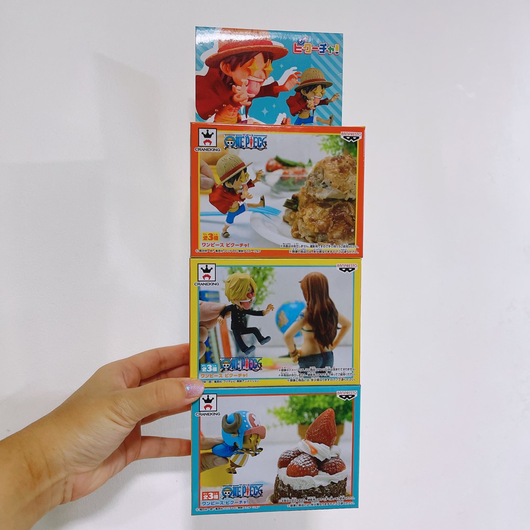 One Piece Luffy Chopper and Sanji Shocked face Mini Figure - Rare ...