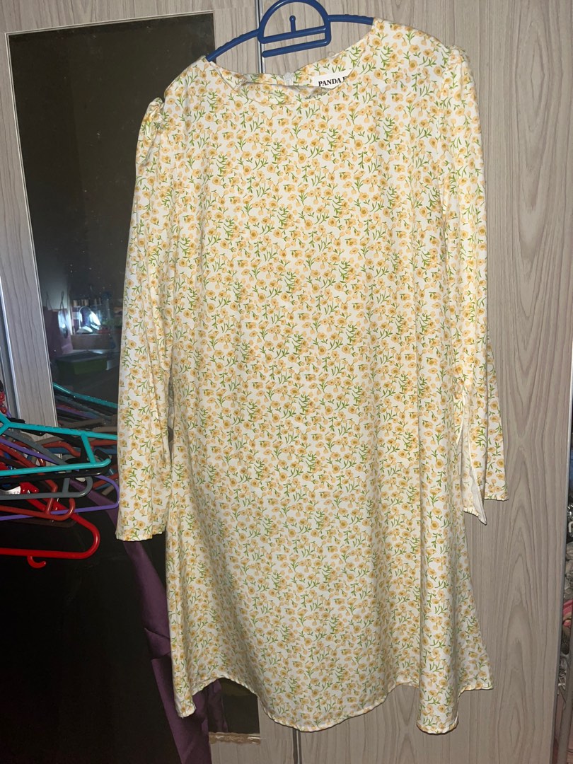 panda eyes baju kurung bunga, Women's Fashion, Muslimah Fashion, Baju ...