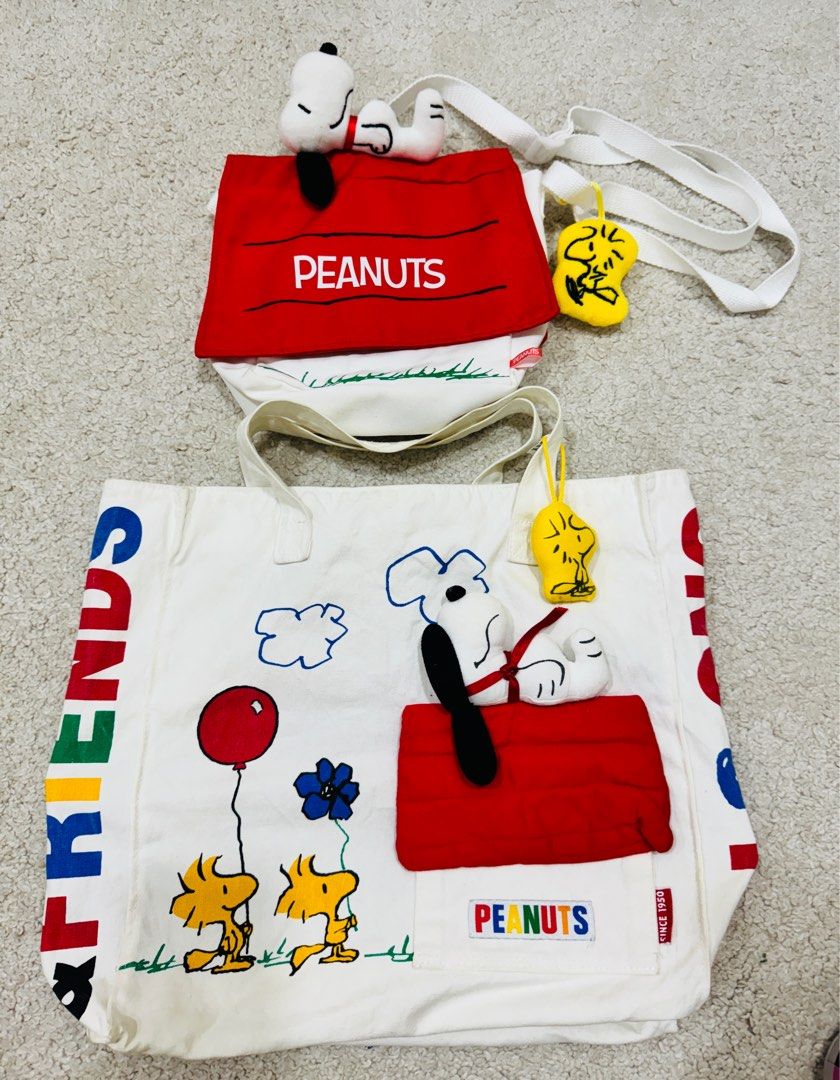 Peanut snoopy tote canvas bag, Women's Fashion, Bags & Wallets, Tote ...