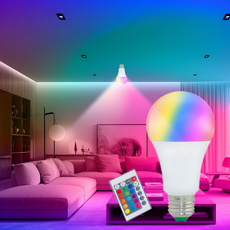 RGB Lightbulb with Remote LED Light Bulb Colourful Light Mentol Lampu ...