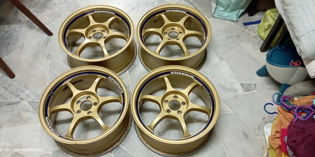 Rim advan racing RG gold Japan 17inci 5/100, Auto Accessories on Carousell