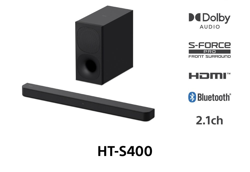 Sony HT-S400 2.1ch Soundbar with powerful wireless subwoofer, Audio ...
