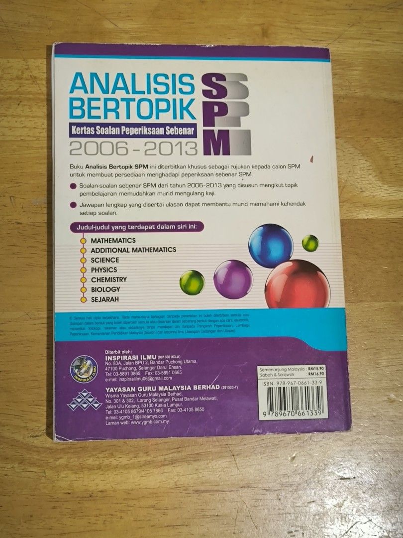 SPM Biology Past Year Question Analysis, Hobbies & Toys, Books ...