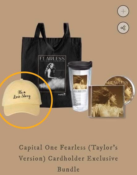Taylor Swift Fearless Cap only - Capital One Exclusive Cardholder Merch ...