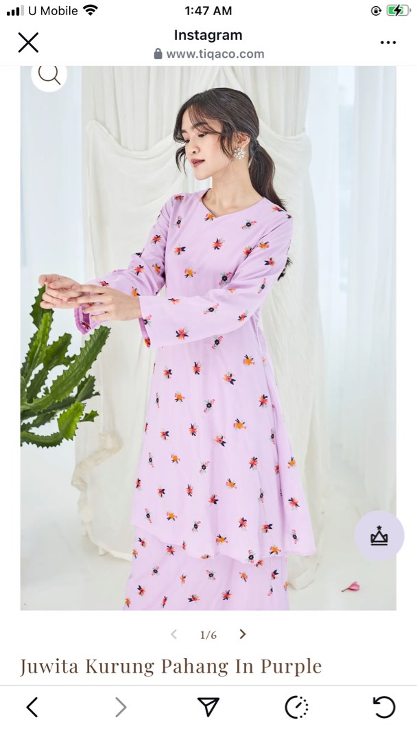 Tiqa Collection Baju Kurung Pahang, Women's Fashion, Muslimah Fashion ...